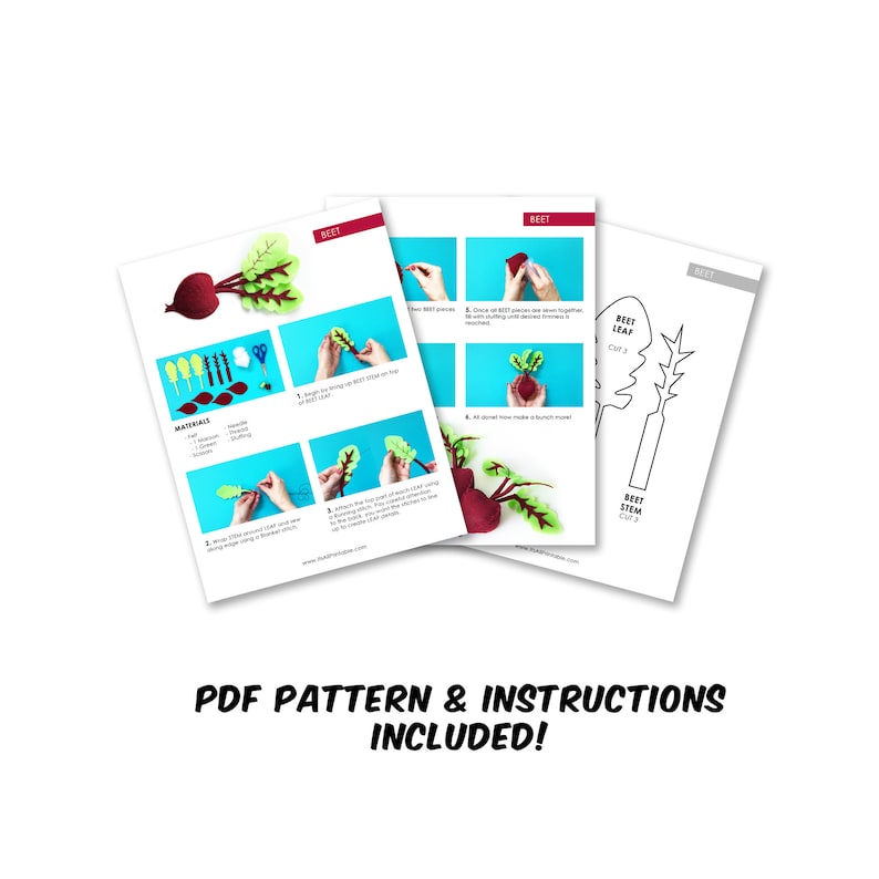 Beet PDF Felt Pattern Easy Play Food DIY Template & - Etsy