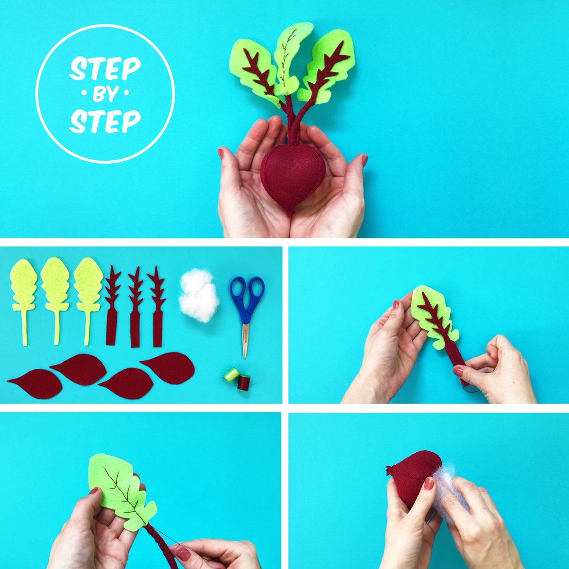 Beet PDF Felt Pattern Easy Play Food DIY Template & - Etsy