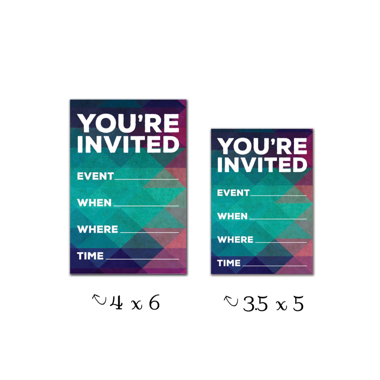 Printable Party Invitation Set You're Invited Colored | Etsy