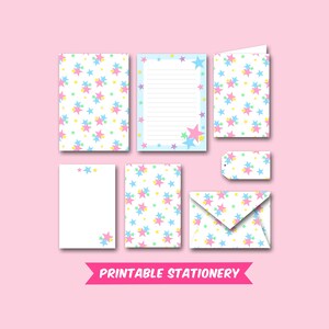Printable Stationery Set - Stars - Notes / Card / Gift Tag / Envelope ...