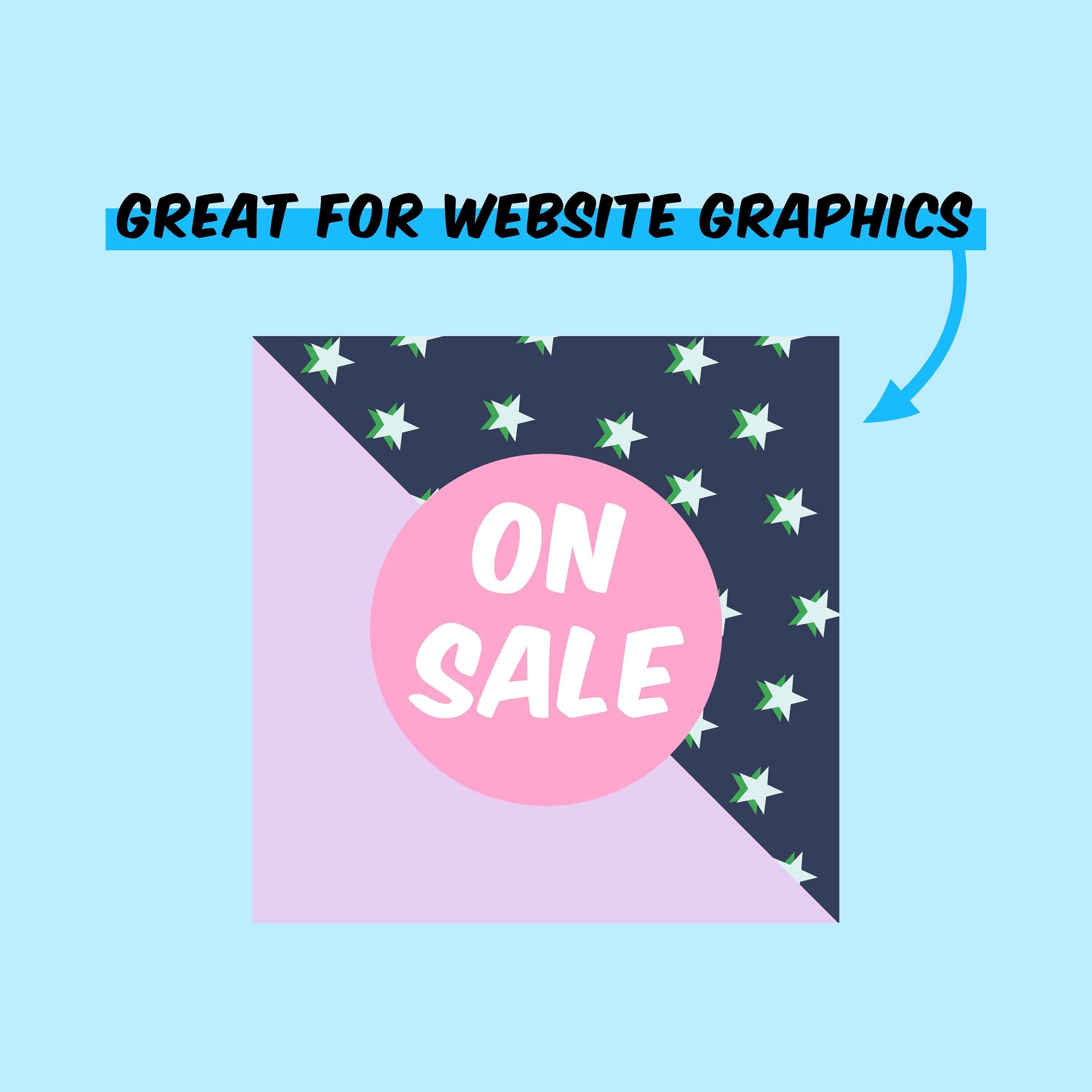Printable Seamless Patterns - Retro Stars - Digital Scrapbook Paper - Etsy