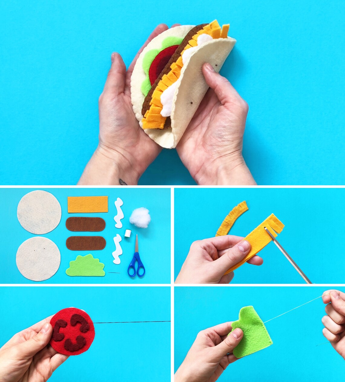 Taco PDF Felt Pattern Easy Play Food DIY Template & - Etsy