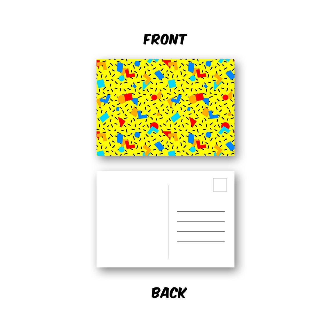 Printable Postcards 3.5 X 5 - 90's Shapes 10 Pack - Etsy