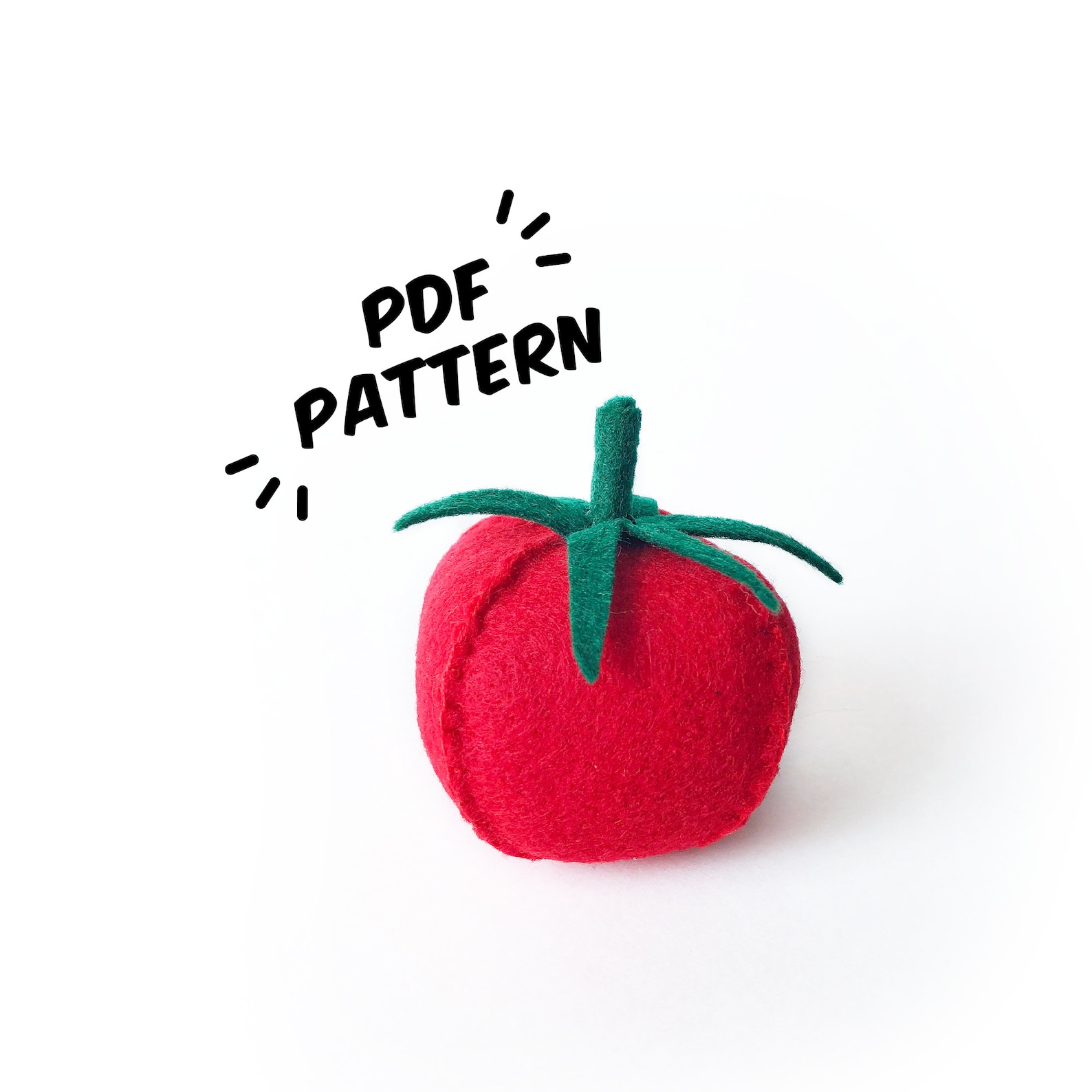Tomato PDF Felt Pattern - Easy Play Food DIY Template & Instructions ...