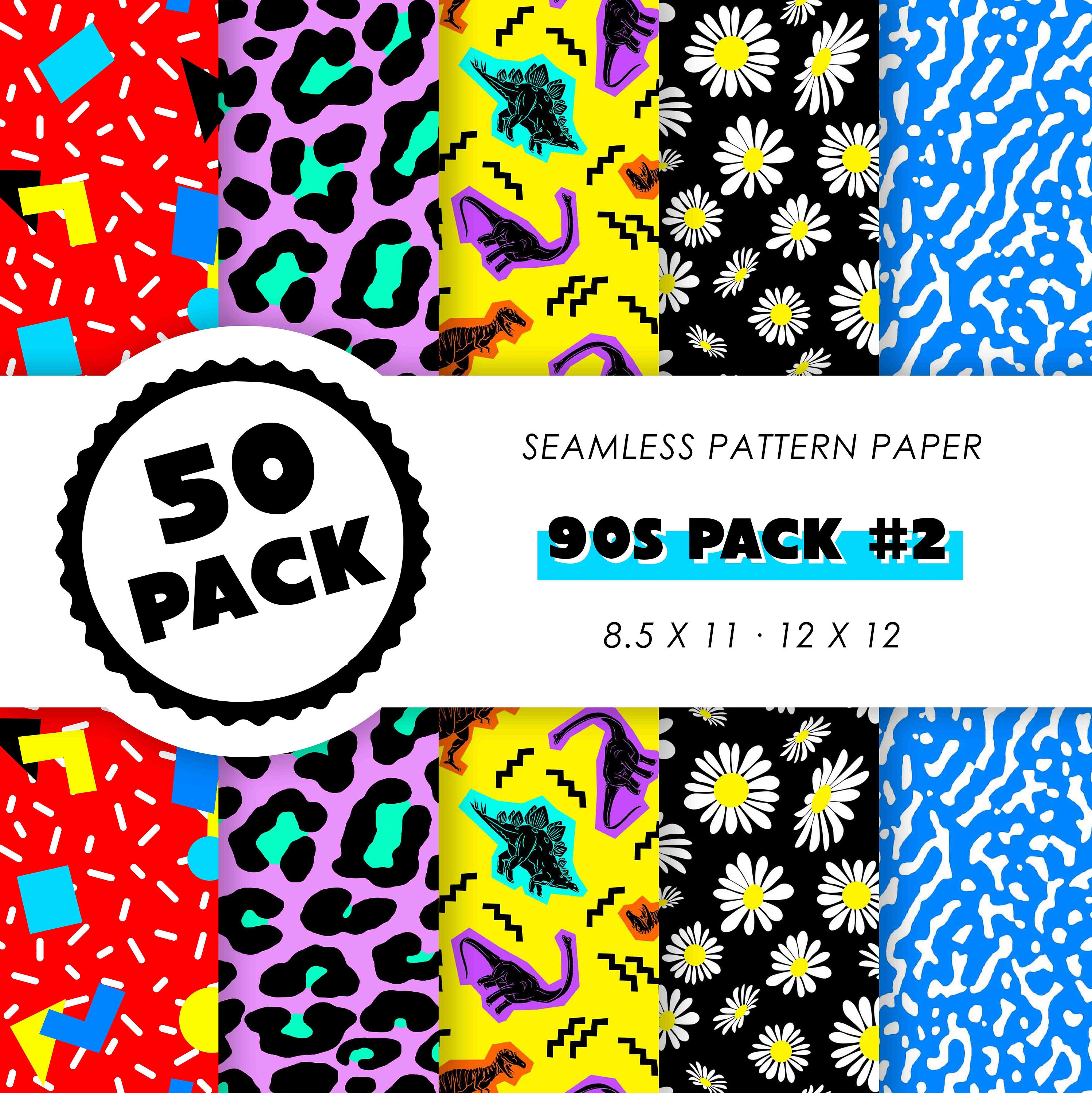 Printable Seamless Patterns - 90s Pack #2 - Digital Scrapbook Paper - Etsy