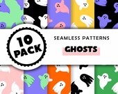 Printable Seamless Patterns Ghosts Halloween Digital - Etsy