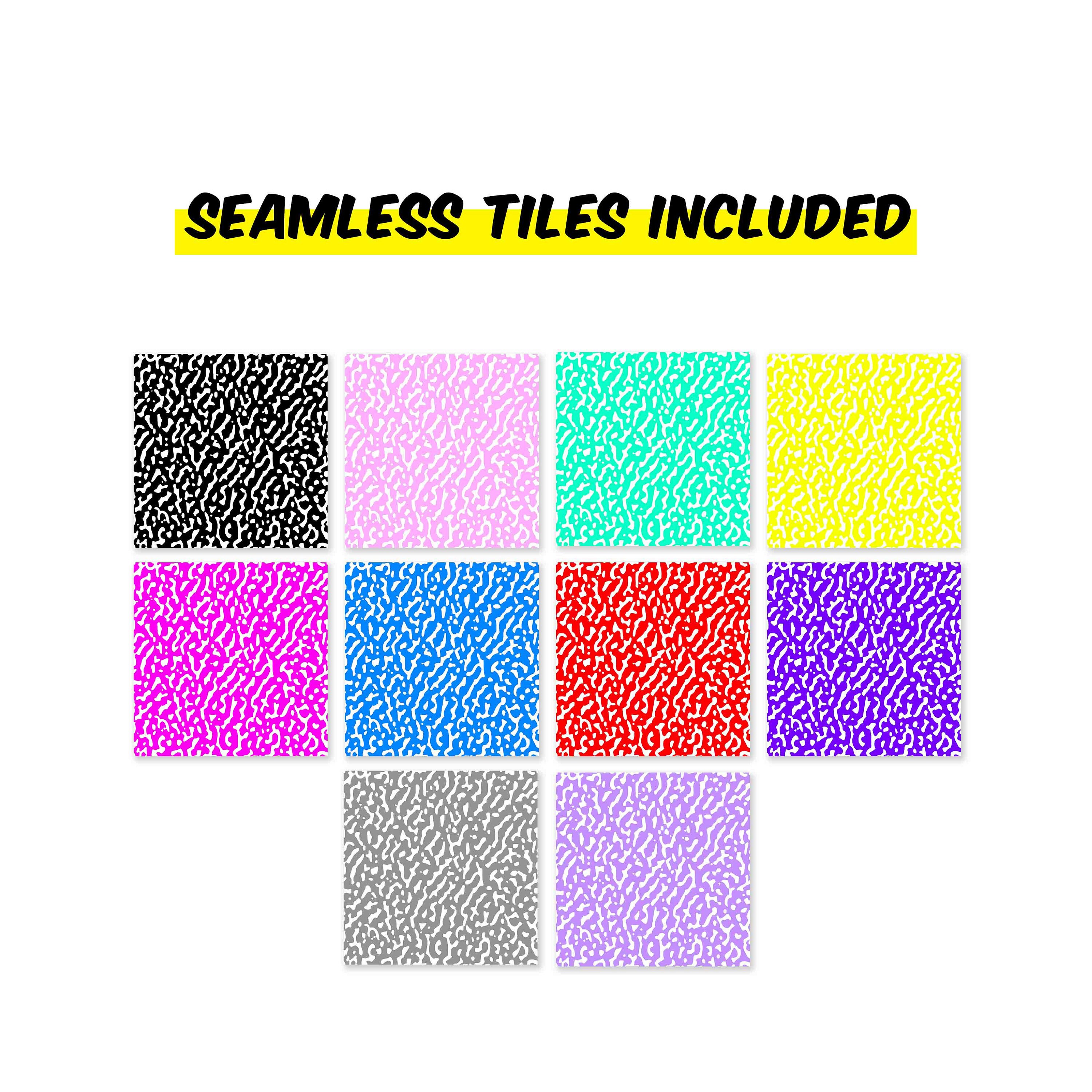 Printable Seamless Patterns - 90s Composition Notebook - Digital ...