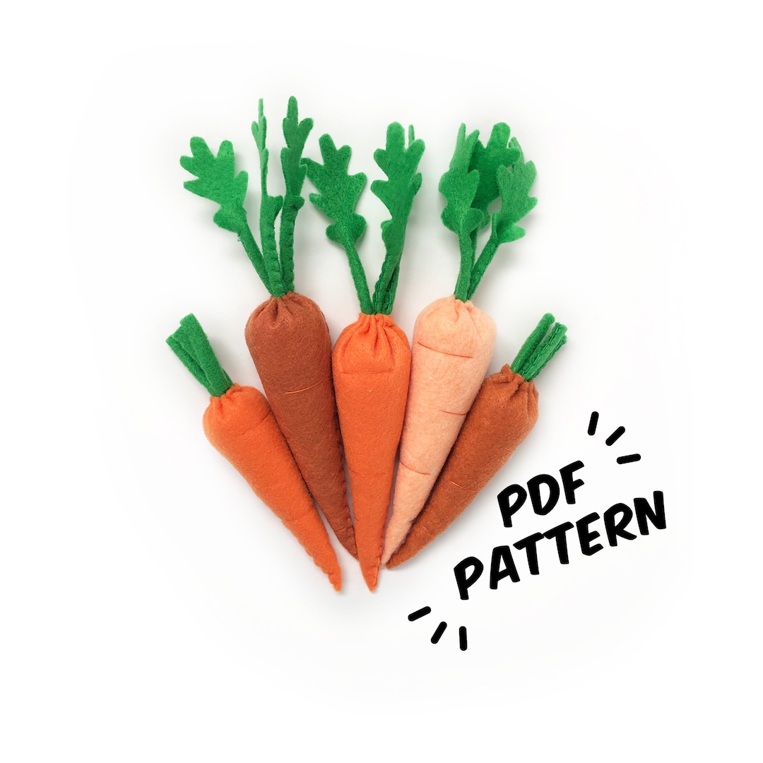 Carrot PDF Felt Pattern - Easy Play Food DIY Template & Instructions - Etsy