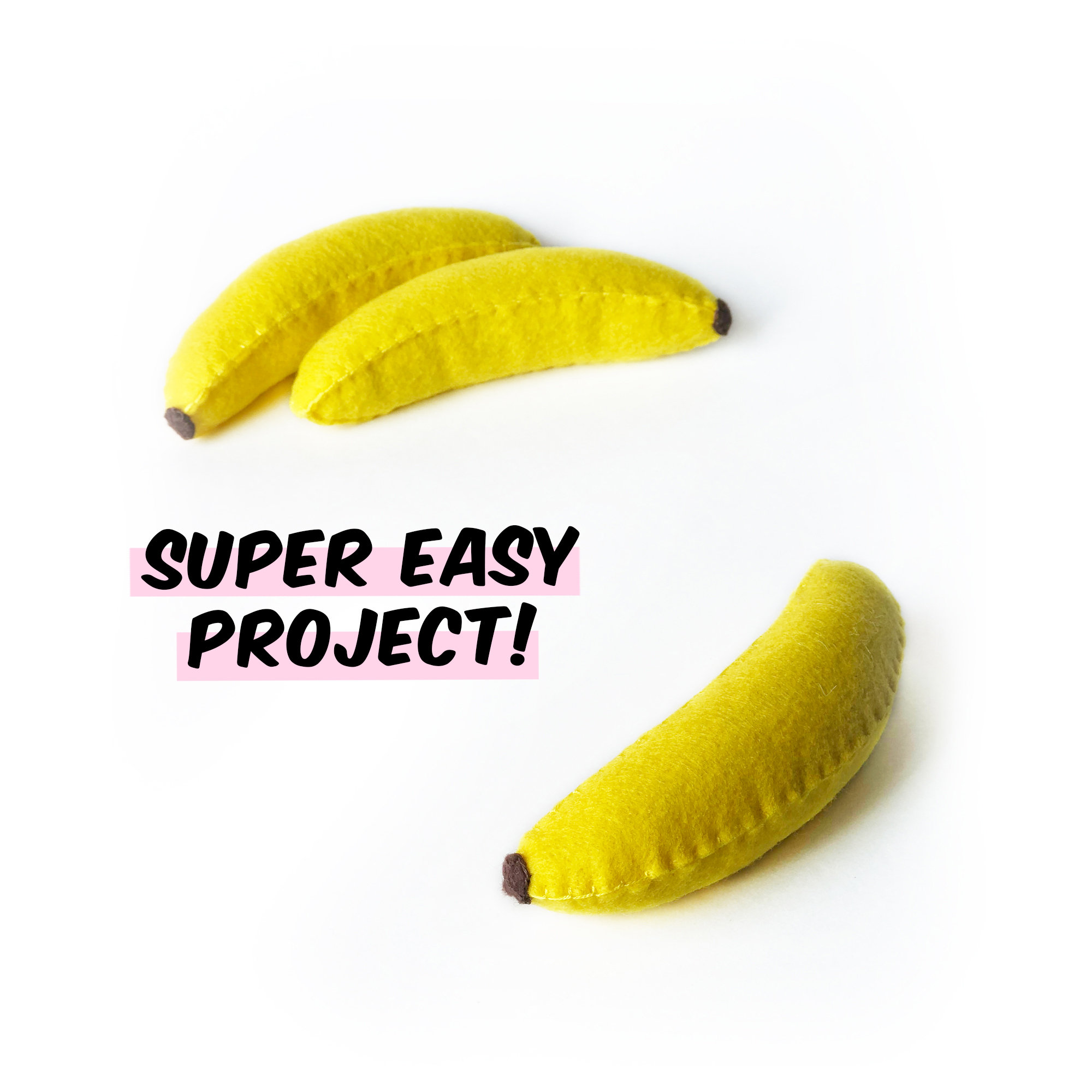Banana PDF Felt Pattern Easy Play Food DIY Template & - Etsy