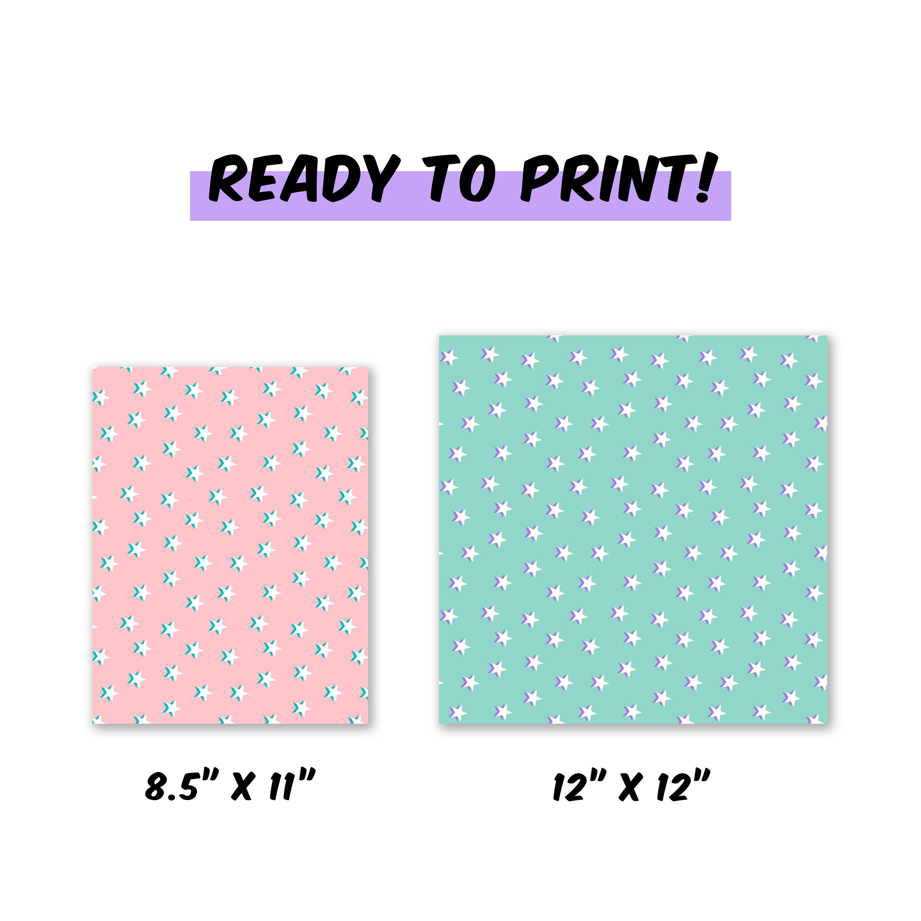 Printable Seamless Patterns - Retro Stars - Digital Scrapbook Paper - Etsy