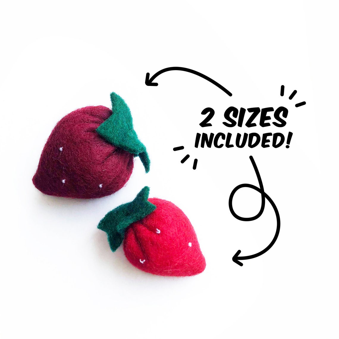 Strawberry PDF Felt Pattern Easy Play Food DIY Template & - Etsy