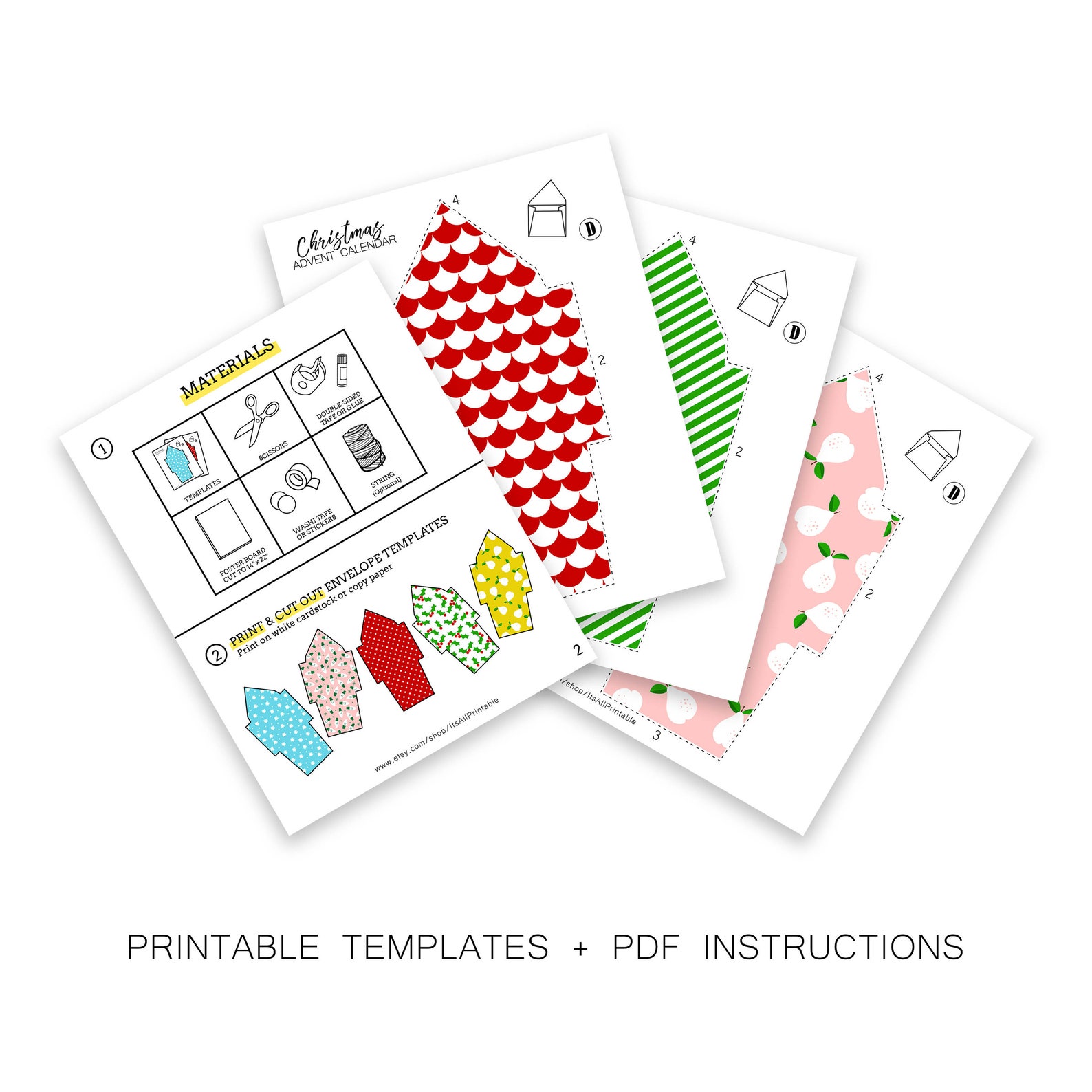 Christmas Advent Calendar - DIY Envelope Kit - Etsy