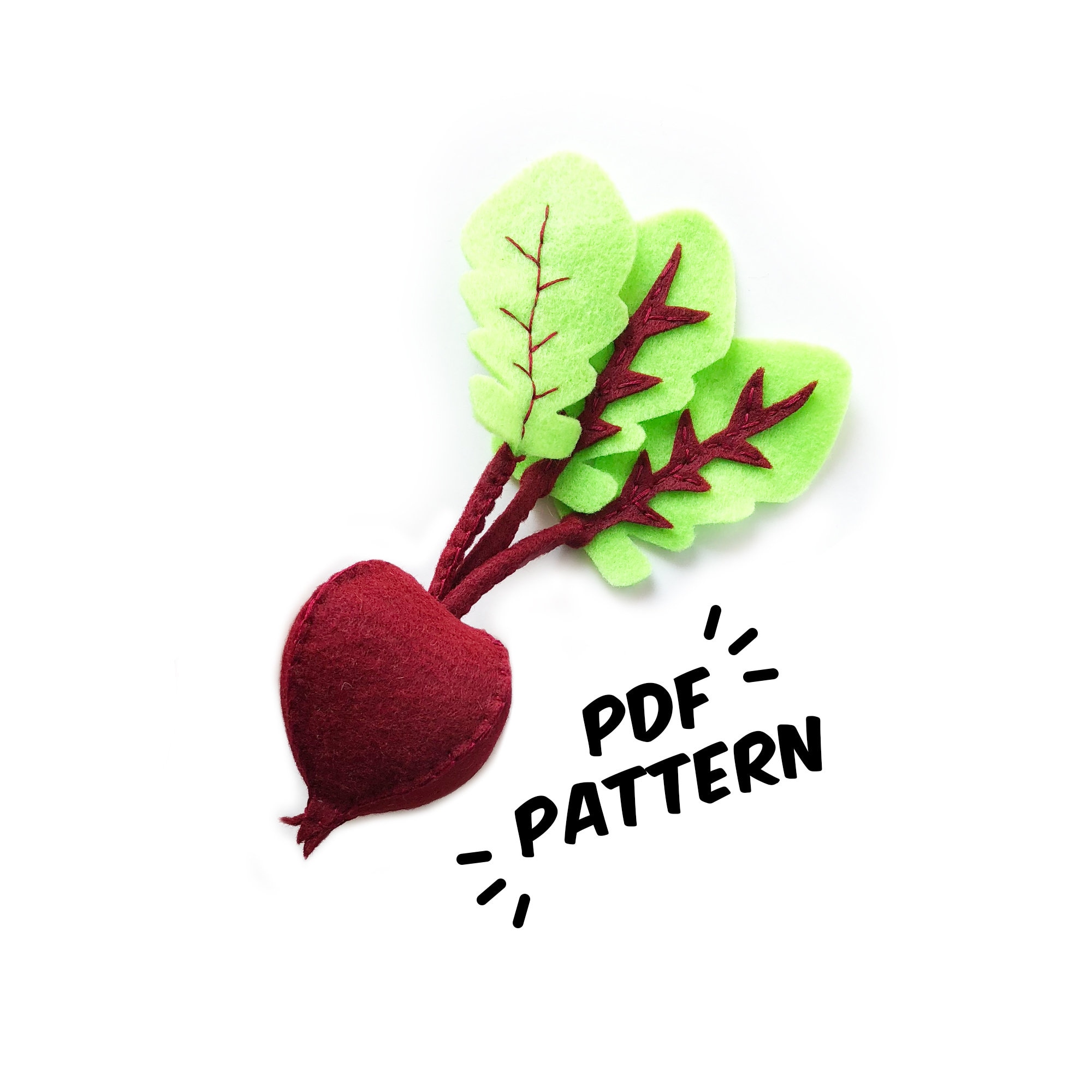 Beet PDF Felt Pattern Easy Play Food DIY Template & - Etsy