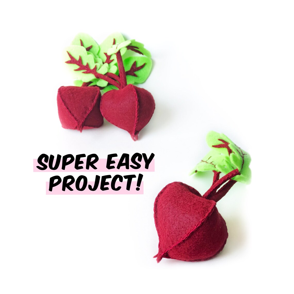 Beet PDF Felt Pattern Easy Play Food DIY Template & - Etsy
