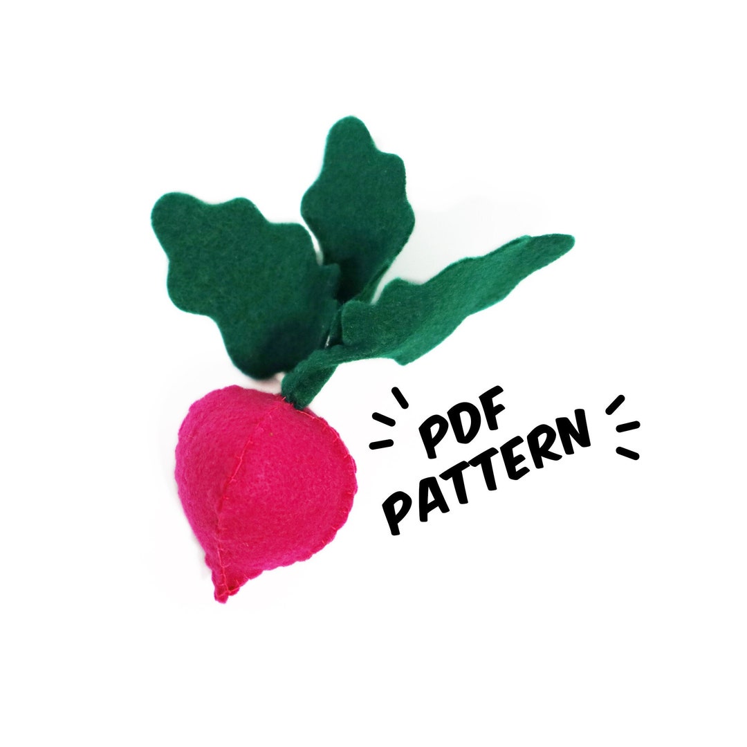 Radish PDF Felt Pattern - Easy Play Food DIY Template & Instructions ...