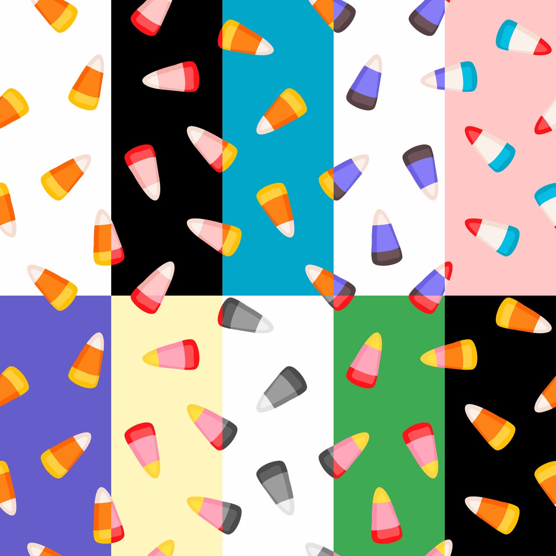Printable Seamless Patterns Candy Corn Halloween Digital Scrapbook ...