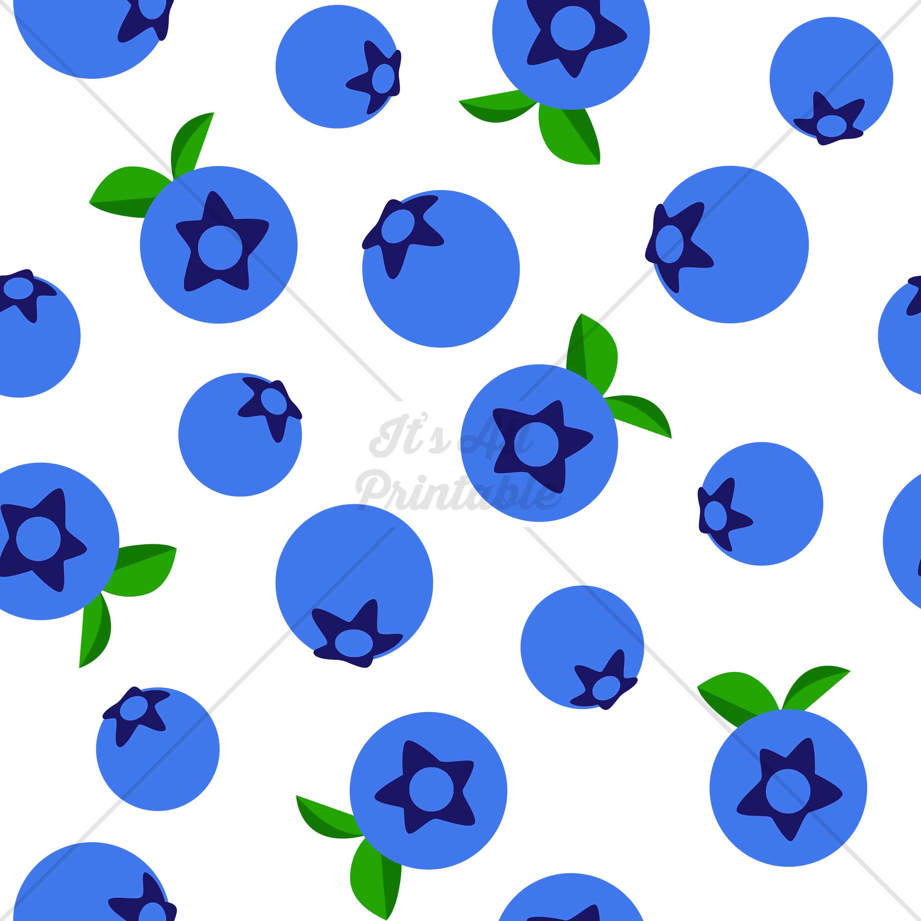 Printable Seamless Patterns - Blueberries Fruit - Digital Scrapbook ...