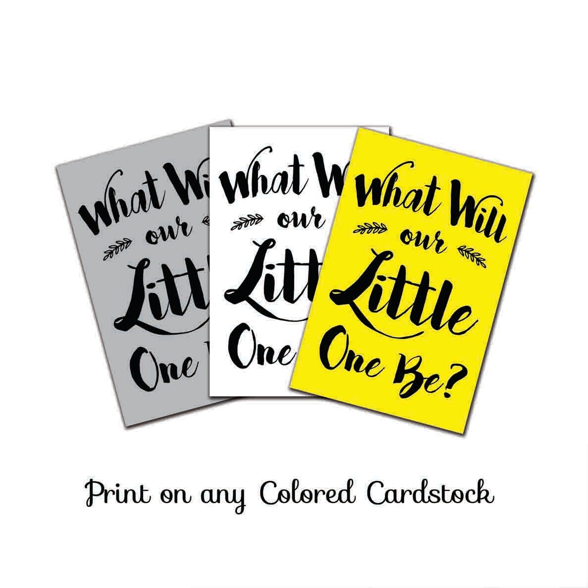 Printable Baby Gender Reveal Card Set Baby Announcement Kit Leaf - Etsy