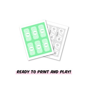 Kids Pretend Play Printable - Play Money - Basic Green Set - Etsy