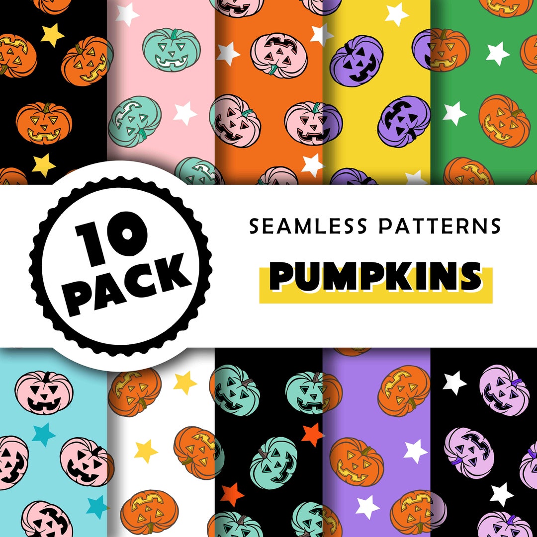 Printable Seamless Patterns -pumpkins Halloween - Digital Scrapbook ...