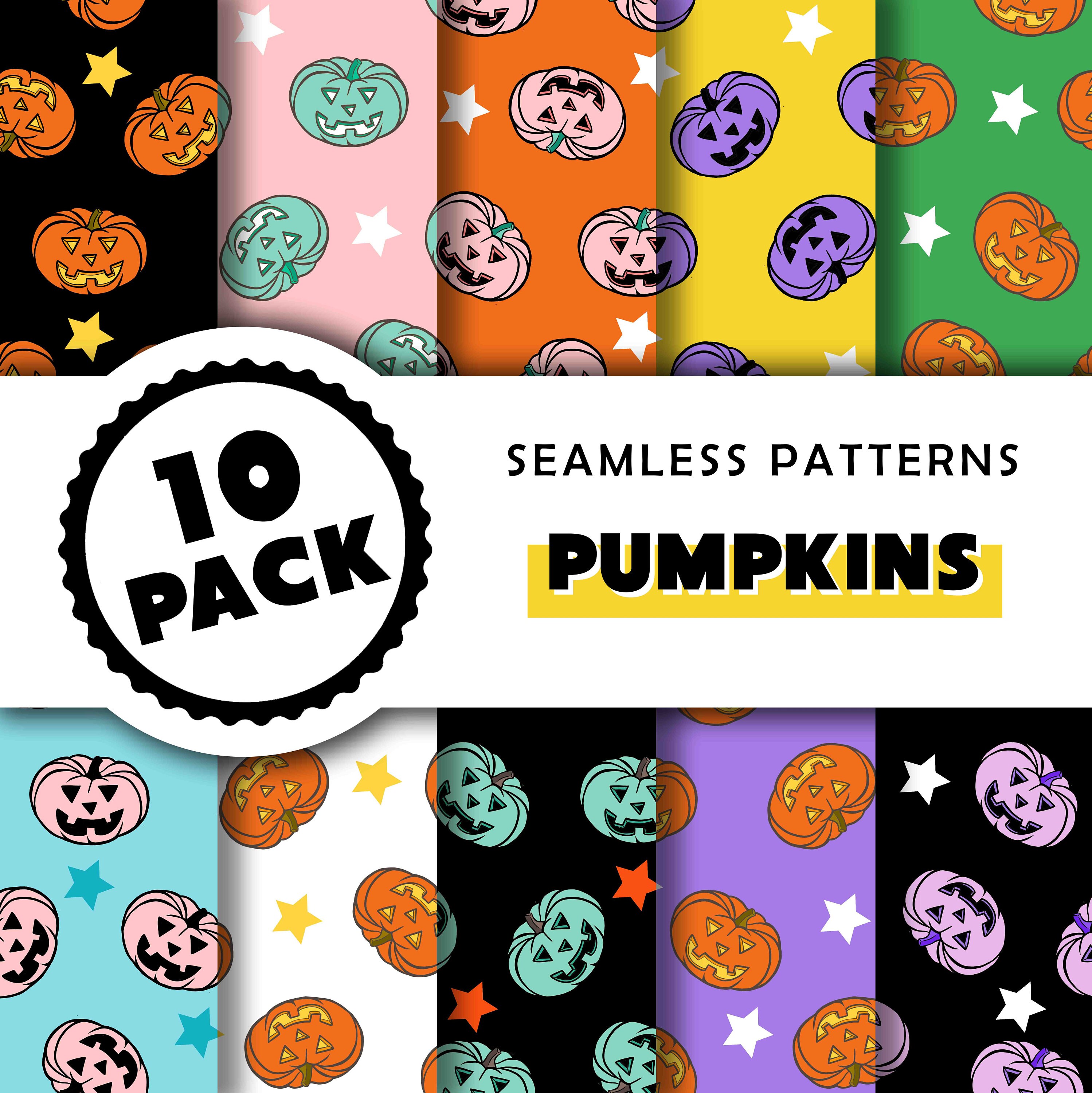 Printable Seamless Patterns -pumpkins Halloween - Digital Scrapbook ...