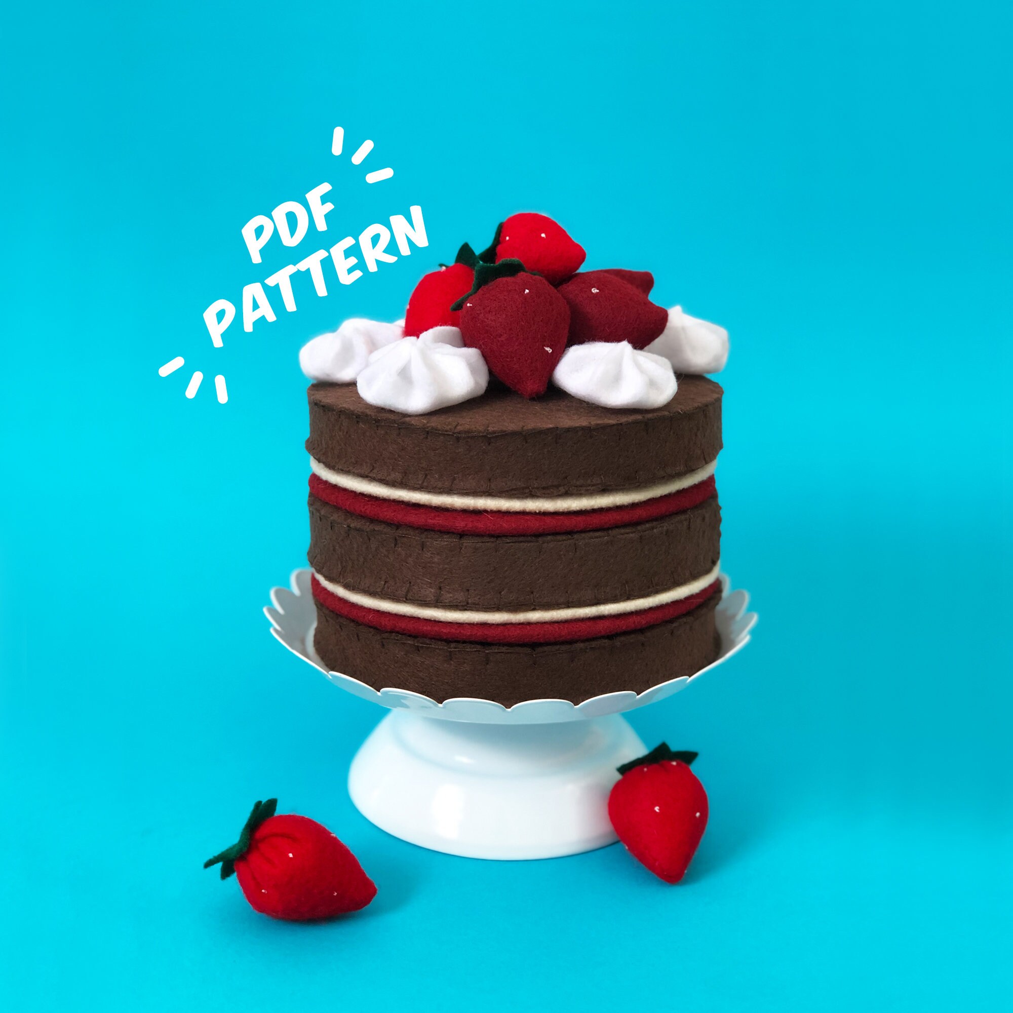 Cake PDF Felt Pattern Easy Play Food DIY Template & | Etsy