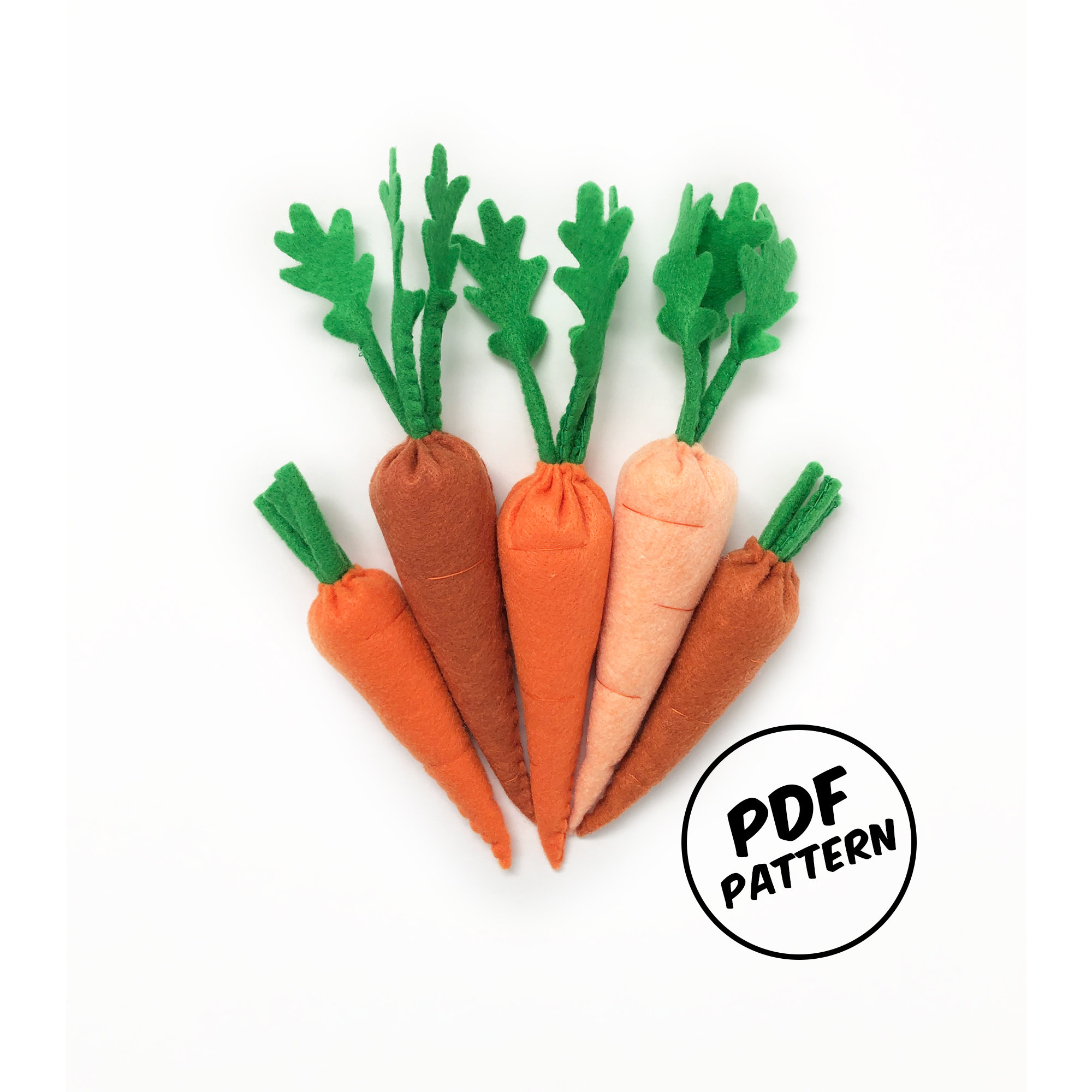 Carrot PDF Felt Pattern Easy Play Food DIY Template & - Etsy