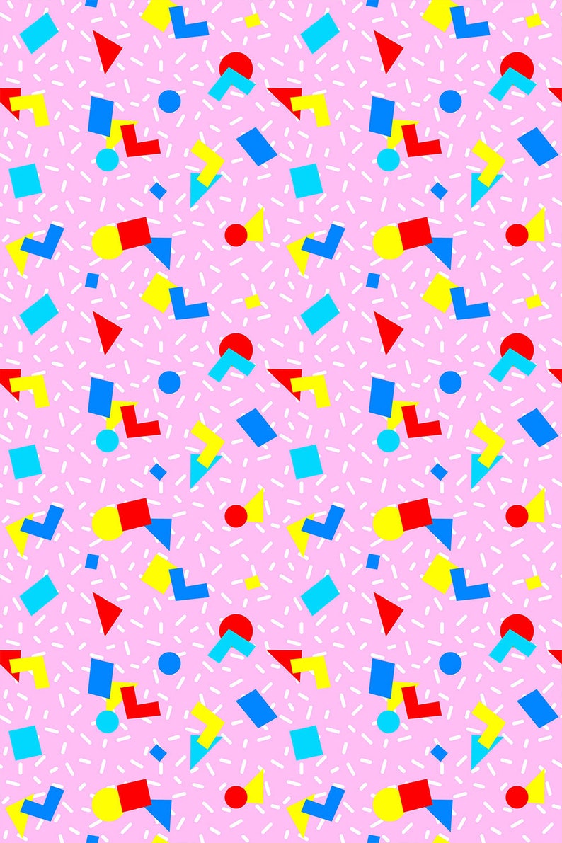 Printable Seamless Patterns - 90s Shapes Pack - Digital Scrapbook Paper ...