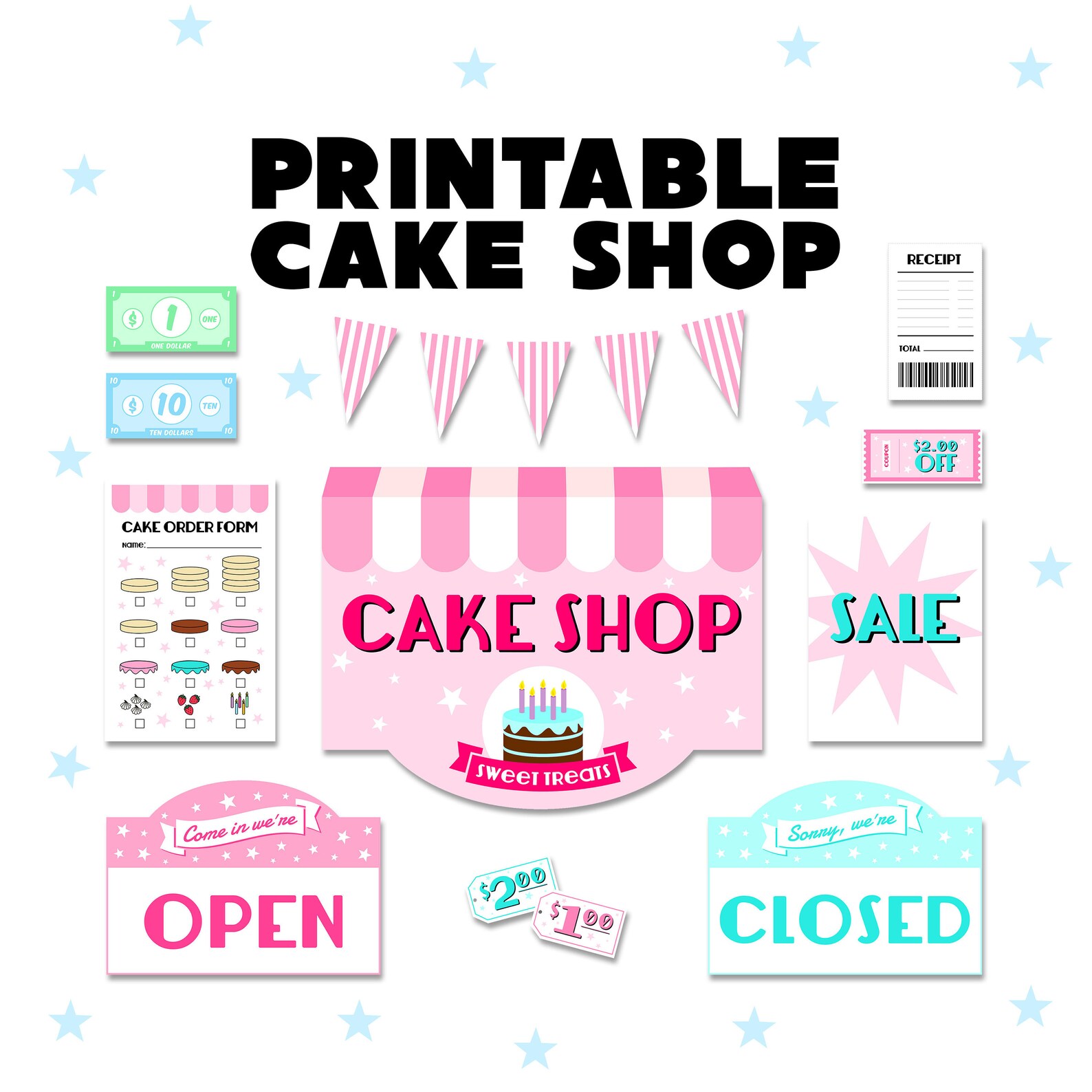 Kids Pretend Dramatic Play Printable - Cake Shop Bakery Store Set - Etsy