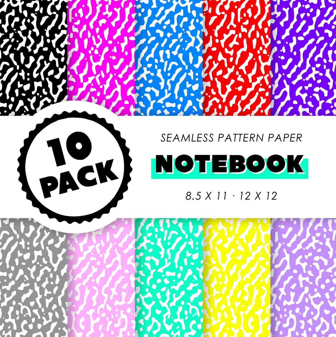Printable Seamless Patterns - 90s Composition Notebook - Digital ...