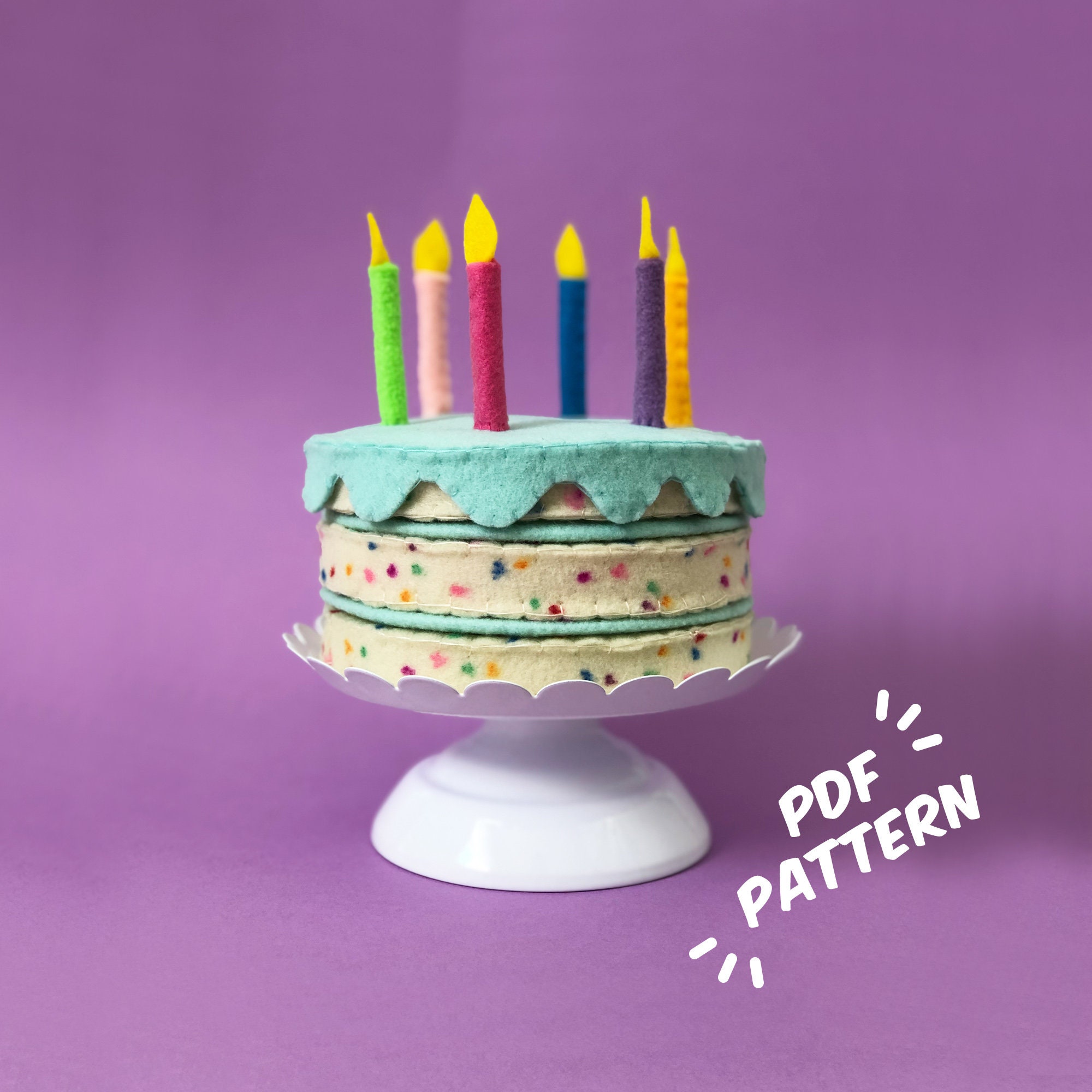 Cake PDF Felt Pattern Easy Play Food DIY Template & - Etsy