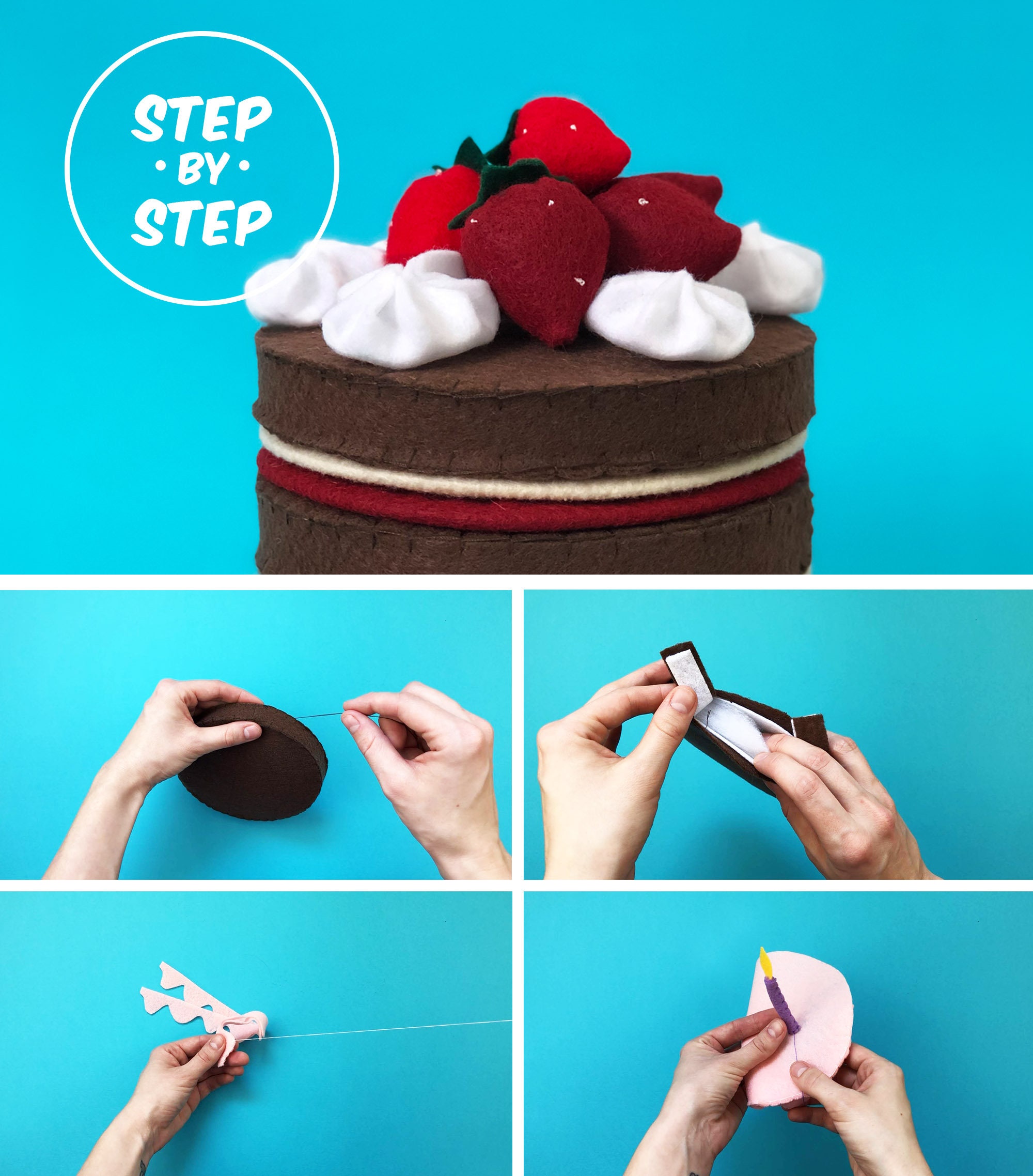 Cake PDF Felt Pattern Easy Play Food DIY Template & - Etsy