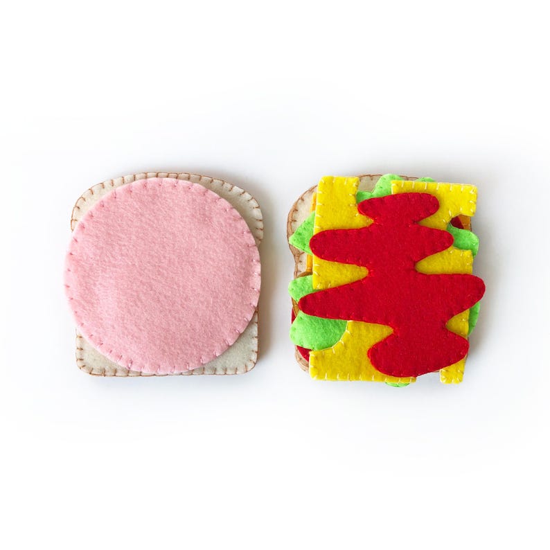 Sandwich Set PDF Felt Pattern - Easy Play Food DIY Template ...