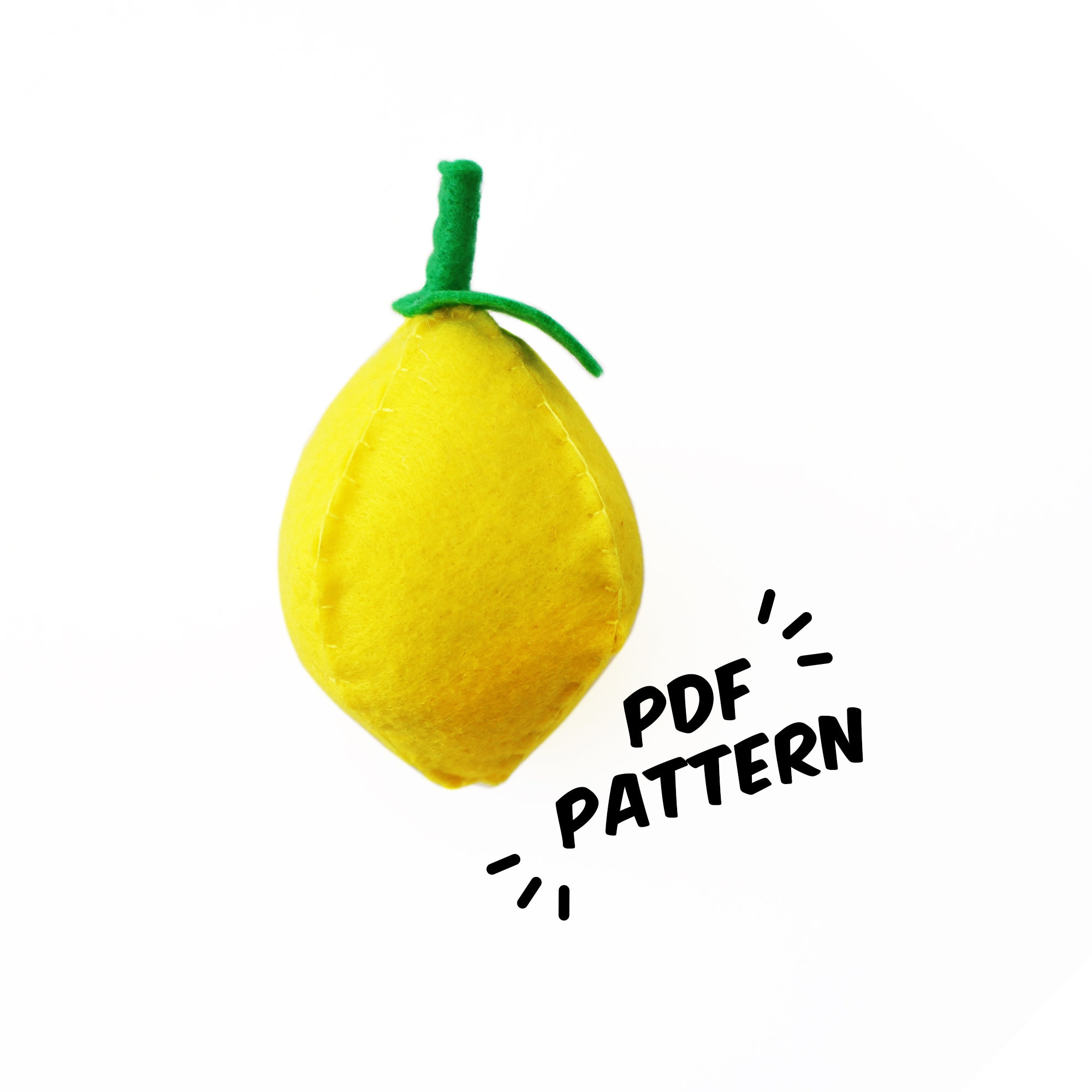 Lemon PDF Felt Pattern - Easy Play Food DIY Template & Instructions ...