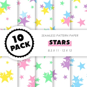 Printable Seamless Patterns - Stars - Digital Scrapbook Paper - Etsy