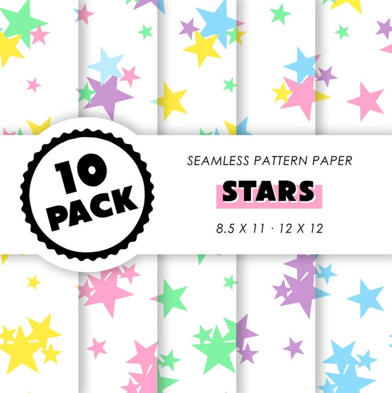 Printable Seamless Patterns Stars Digital Scrapbook Paper - Etsy