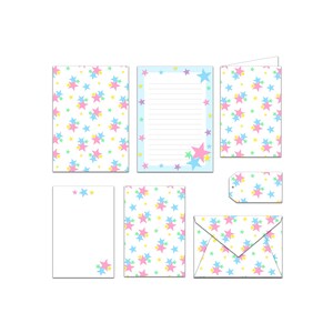 Printable Stationery Set - Stars - Notes / Card / Gift Tag / Envelope ...