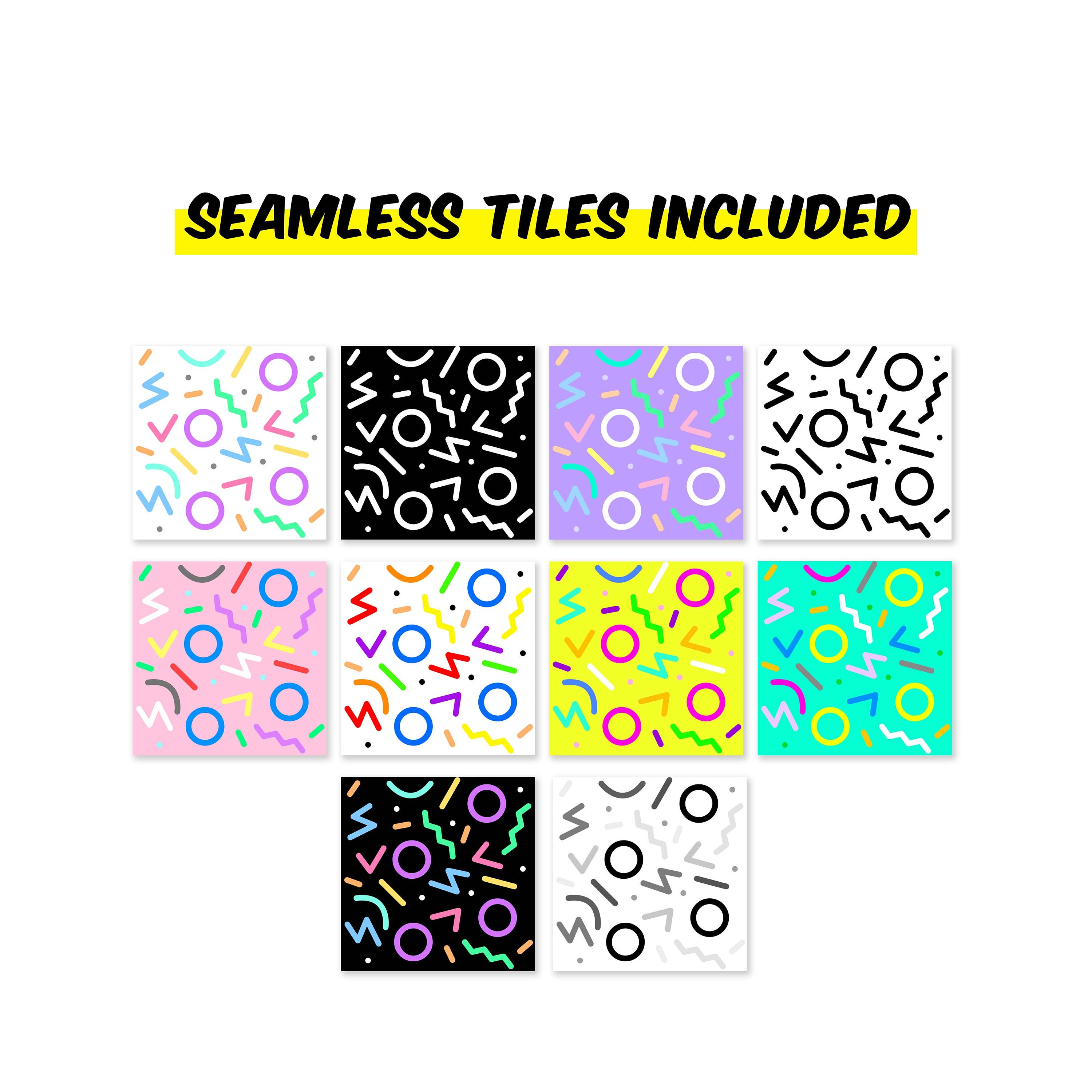 Printable Seamless Patterns - 90s Doodles - Digital Scrapbook Paper - Etsy