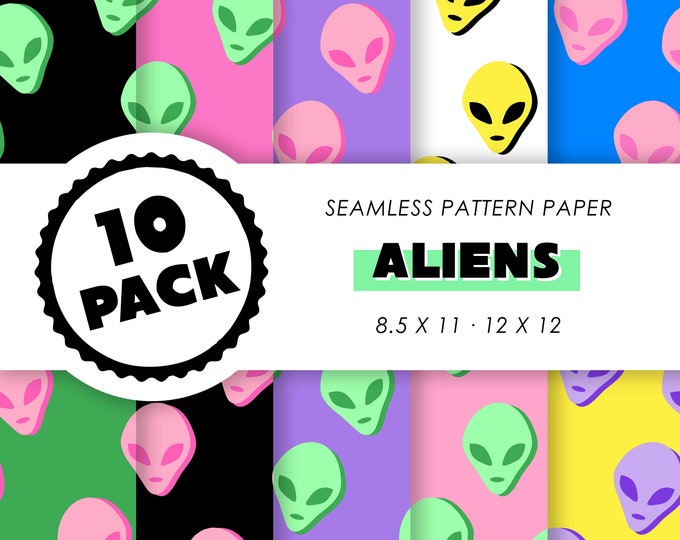 Printable Seamless Patterns 90s Aliens Pack Digital - Etsy