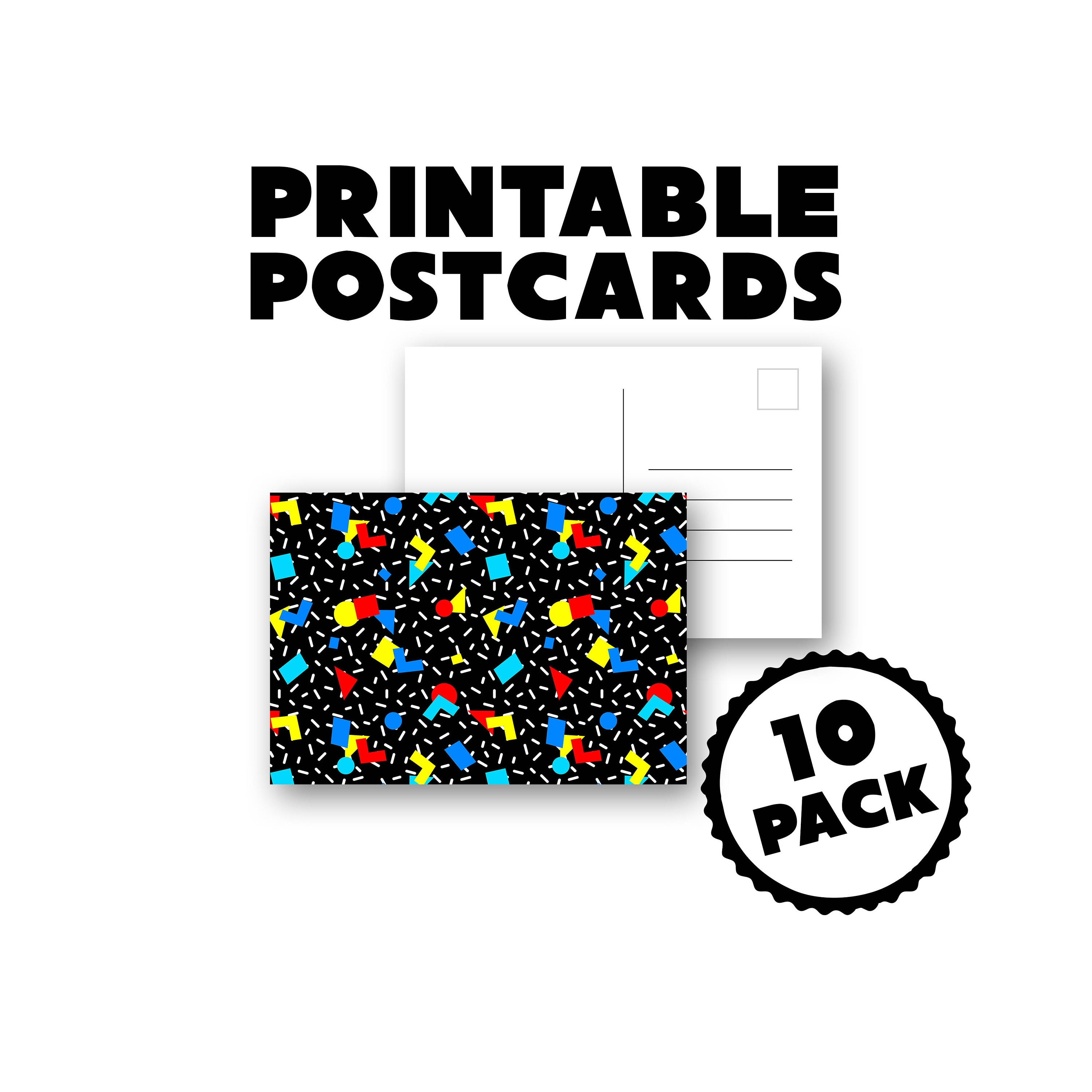 Printable Postcards 3.5 X 5 90's Shapes 10 Pack - Etsy