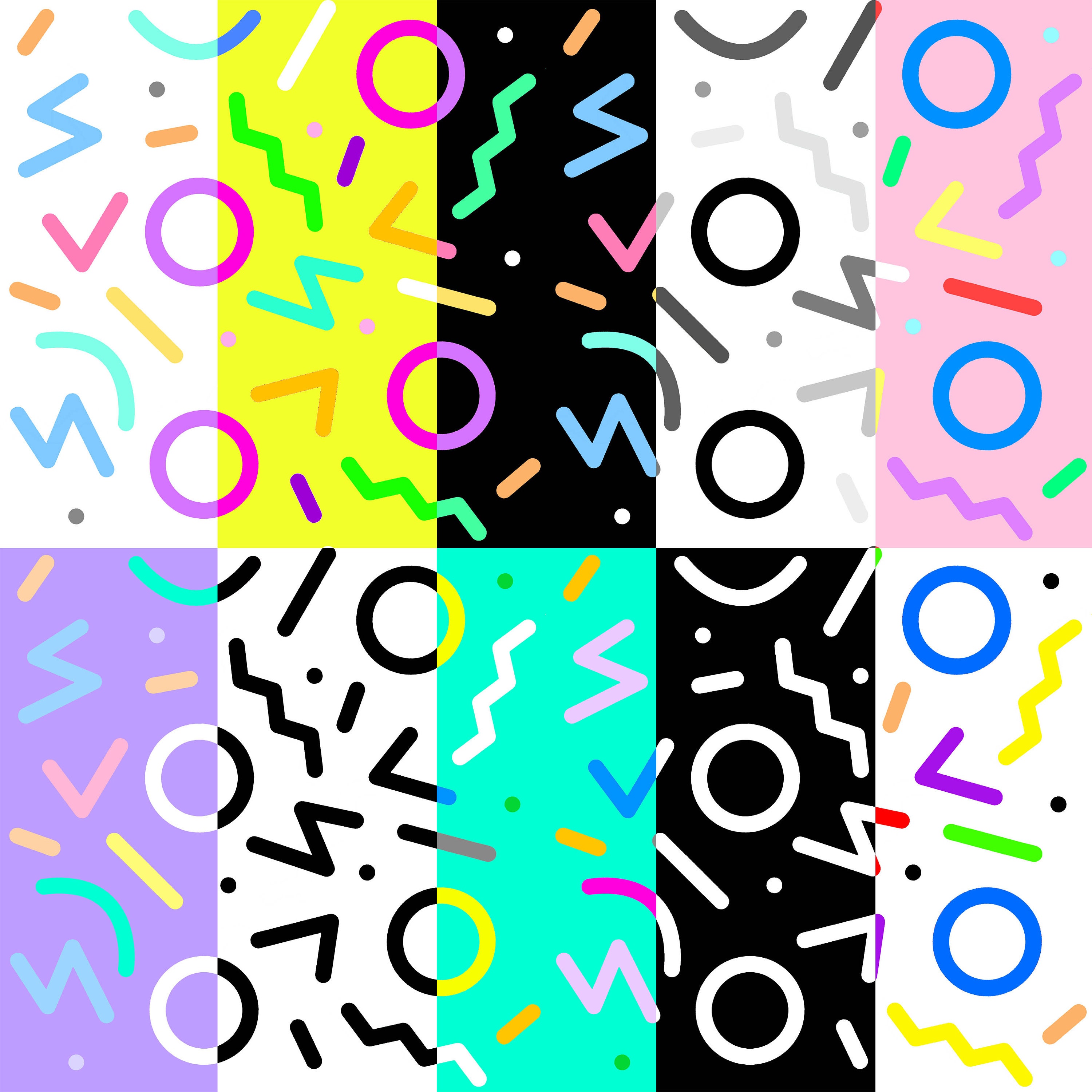 Printable Seamless Patterns 90s Pack Digital Scrapbook - Etsy