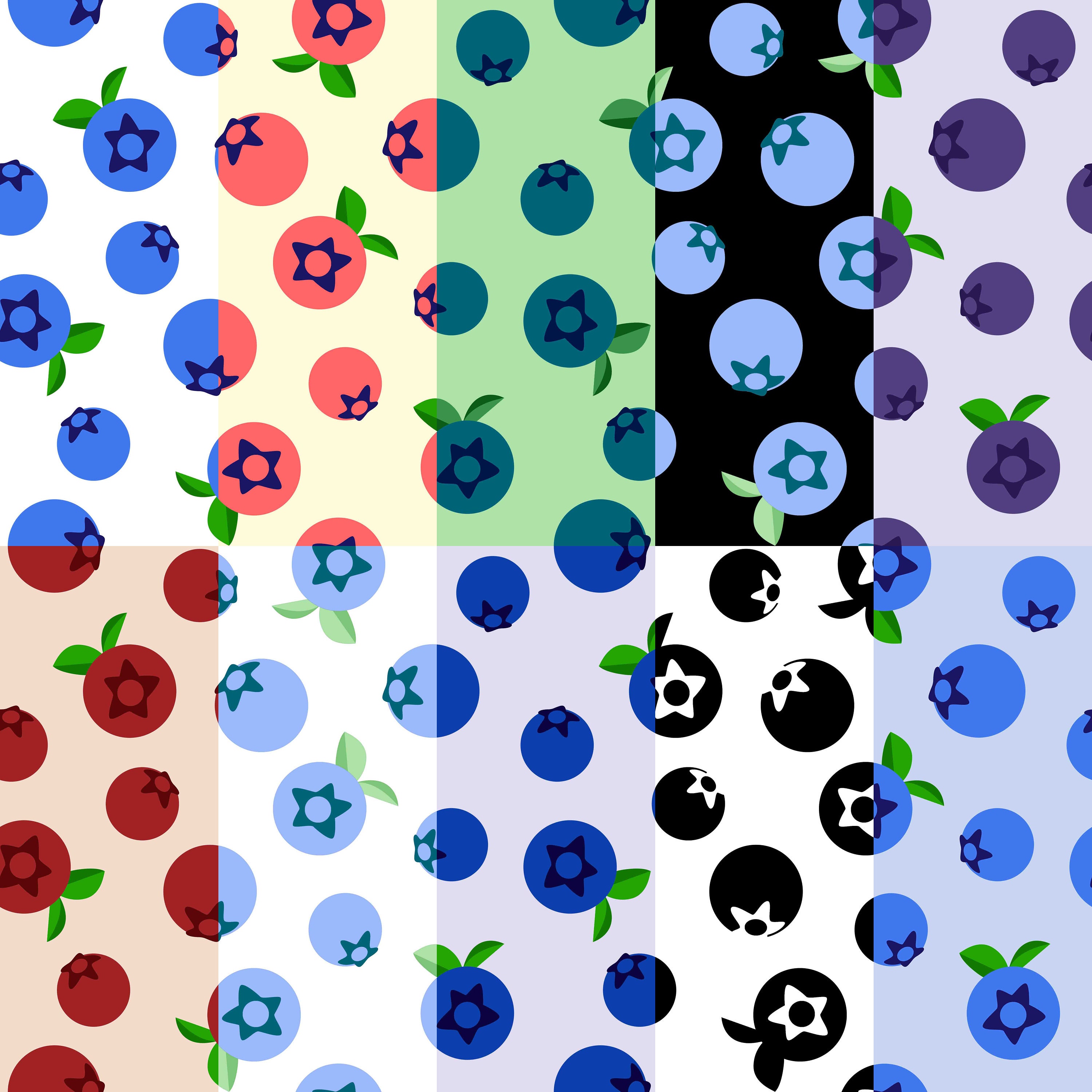 Printable Paper - Blueberries Fruit - Digital Scrapbook Paper - Etsy