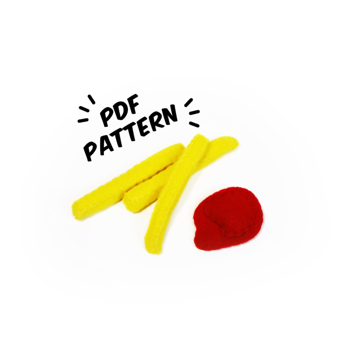 French Fries PDF Felt Pattern - Easy Play Food DIY Template ...