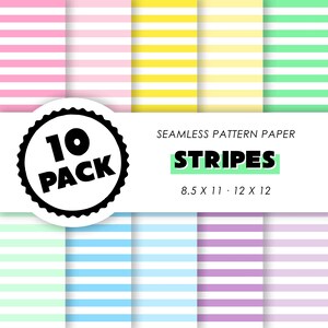 Printable Seamless Patterns - Stripes - Digital Scrapbook Paper - Etsy
