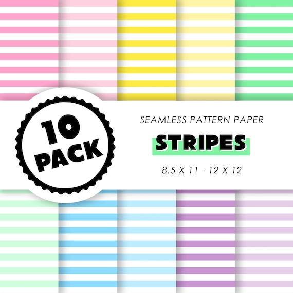 Printable Seamless Patterns Stripes Digital Scrapbook | Etsy