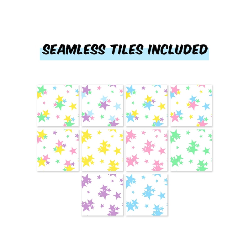 Printable Seamless Patterns - Stars - Digital Scrapbook Paper - Etsy