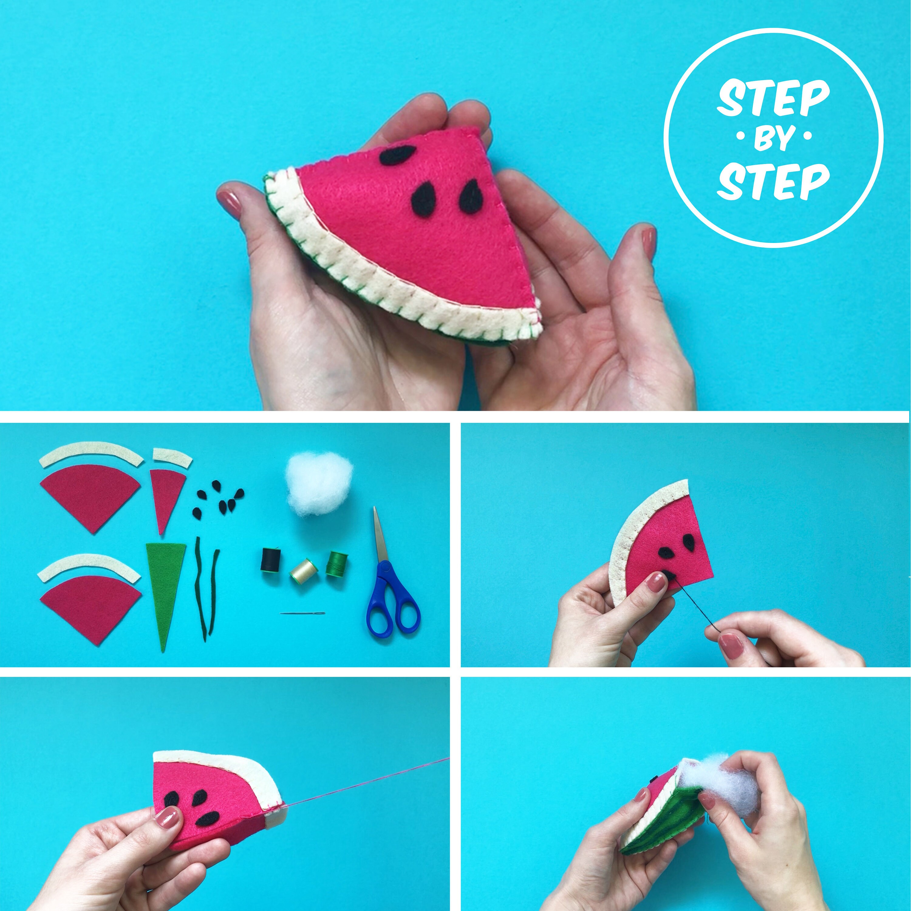 Watermelon PDF Felt Pattern - Easy Play Food DIY Template ...