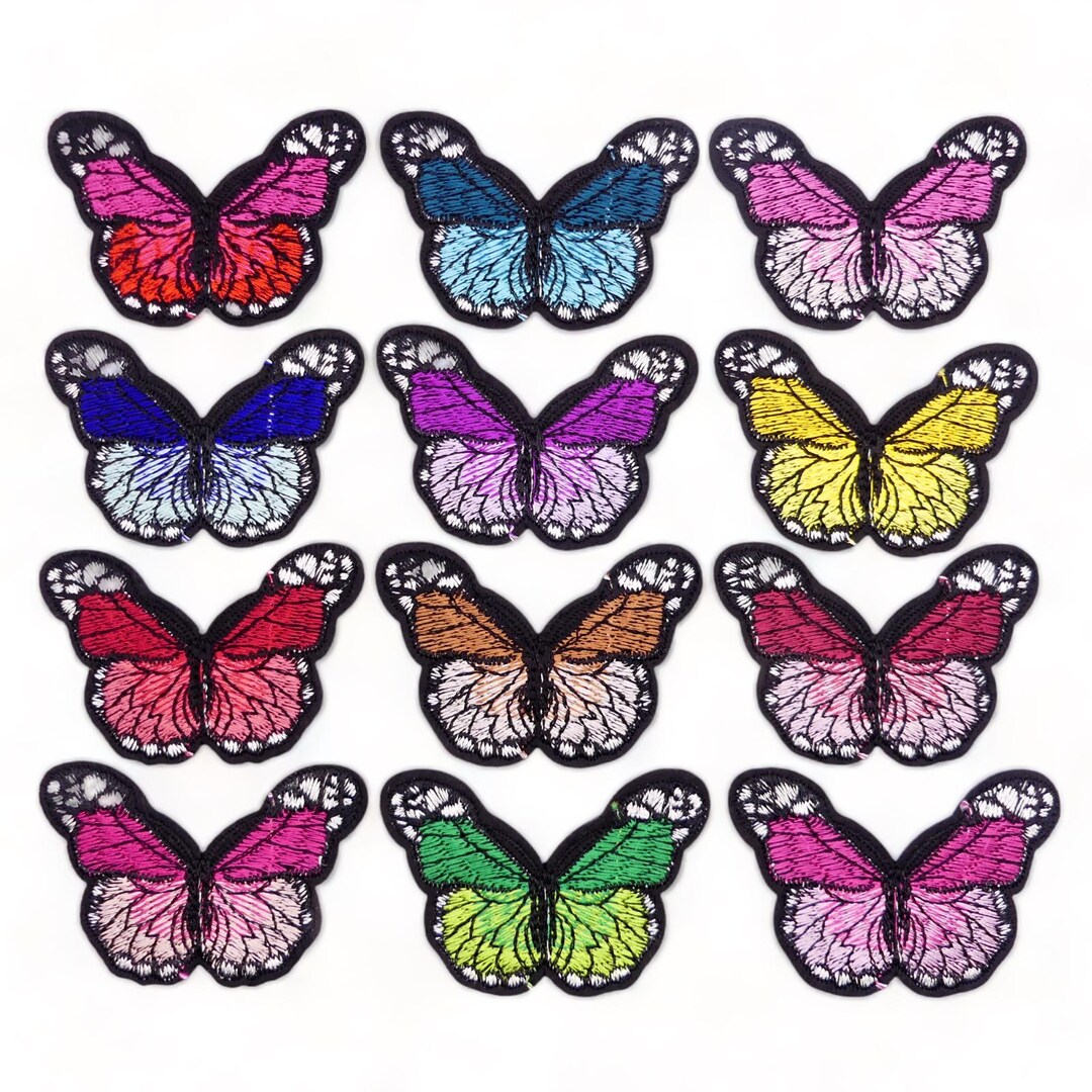 Butterfly Butterflies Embroidered Iron on Sew on Patches Choice of 12 ...