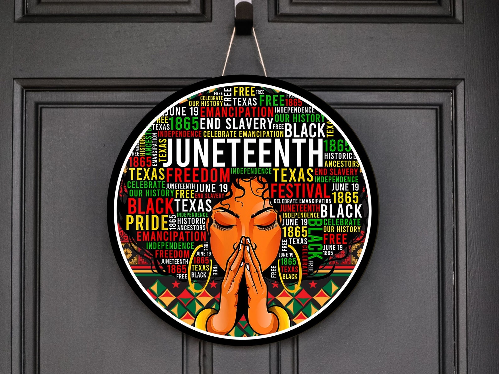 Juneteenth Door Hanger, Black History Gift, Black Girl Magic Door ...