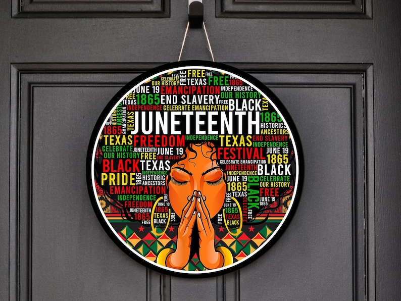 Juneteenth Door Hanger, Black History Gift, Black Girl Magic Door ...